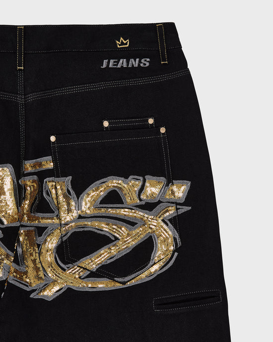 Sequin Gold Jorts | Gold Sequin Logo Jorts | Minus Two – Minus Twø